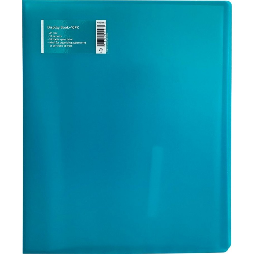 FOLDERMATE BASIC SERIES DISPLAY BOOK A4 10 POCKETS DARK CYAN