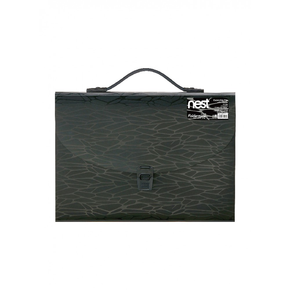 FOLDERMATE NEST SERIES EXPANDING FILE A4 13 POCKETS WITH HANDLE - BLACK