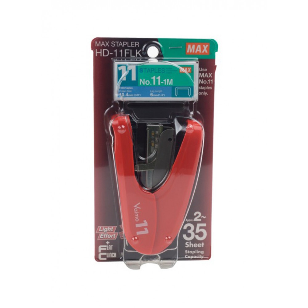 MAX FLAT-CLINCH STAPLER HD-11FLK RED