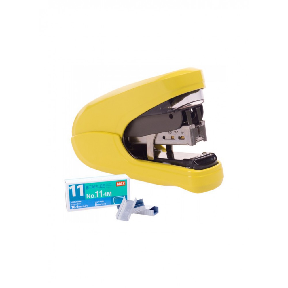 MAX FLAT-CLINCH STAPLER HD-11FLK YELLOW