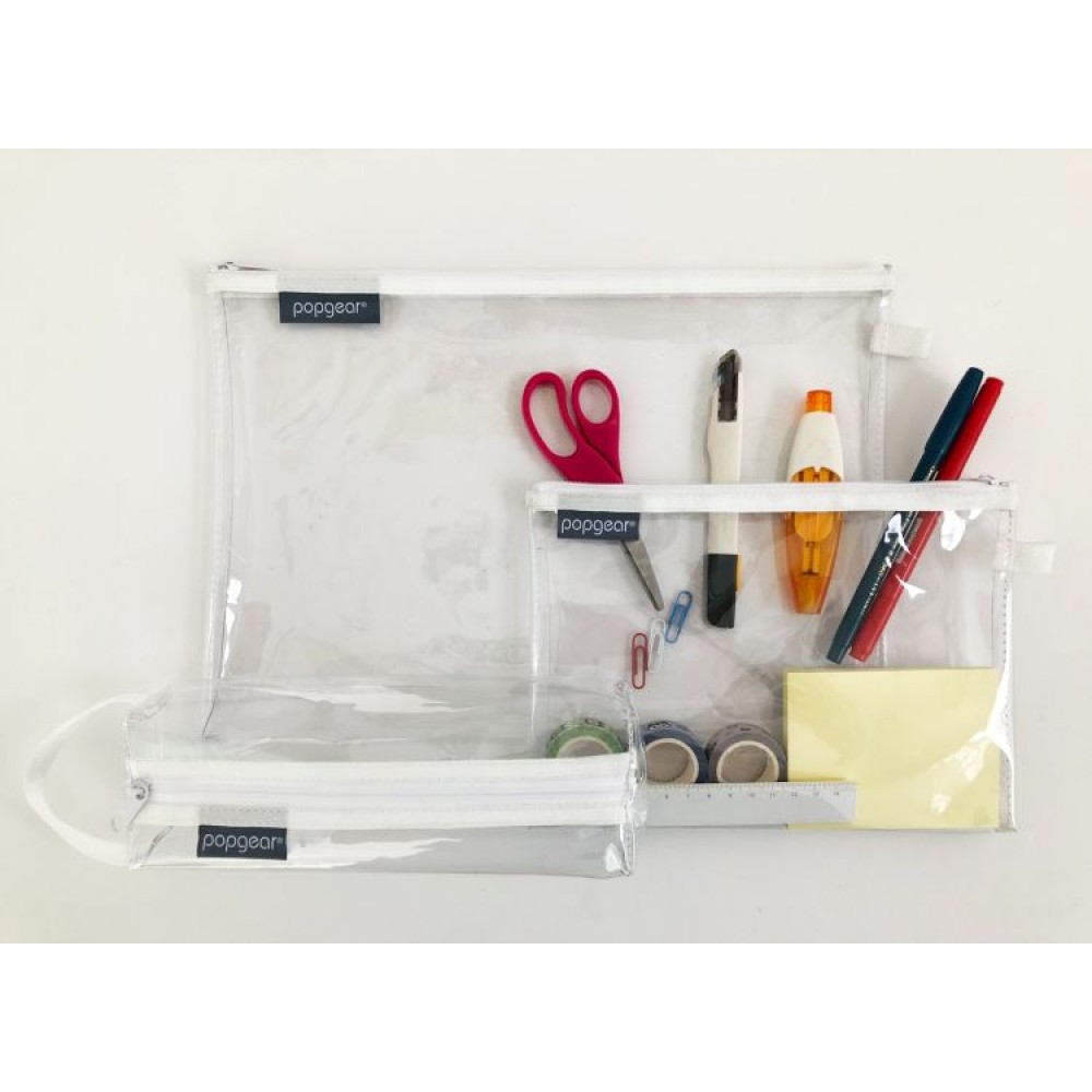 FOLDERMATE POPGEAR SERIES PVC CARRY POUCH A4 CLEAR