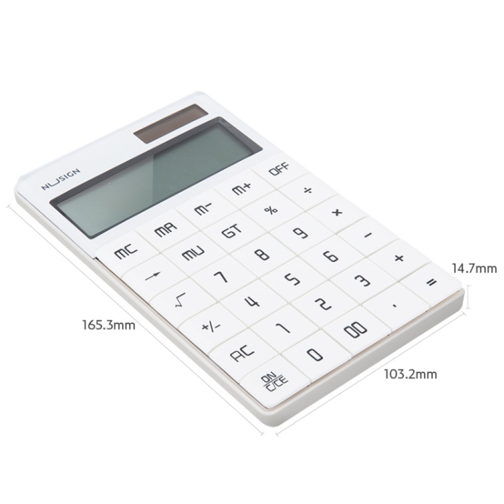 NUSIGN CALCULATOR 12 DIGITS ENS041, WHITE