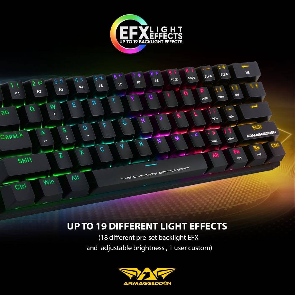 ARMAGGEDDON MKA-61C PSYCHSTARLING BLUE SWITCH 61 KEYS MECHANICAL GAMING ...