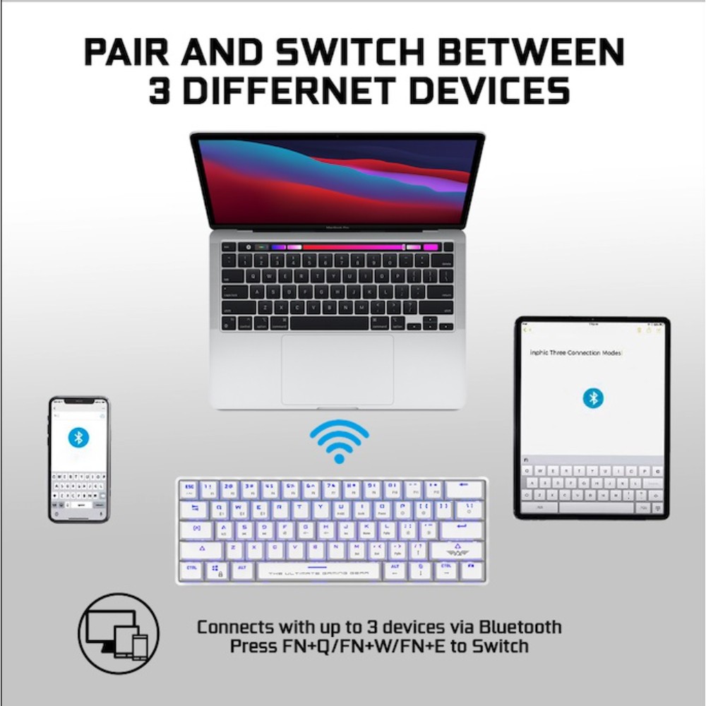 ARMAGGEDDON MBA-61R STARLING BLUETOOTH MECHANICAL GAMING KEYBOARD [WHITE]