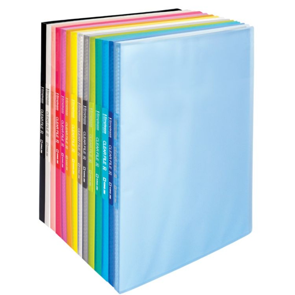 KING JIM SIMPLEASE CLEAR FILE 186 A4 20 POCKETS-CLEAR
