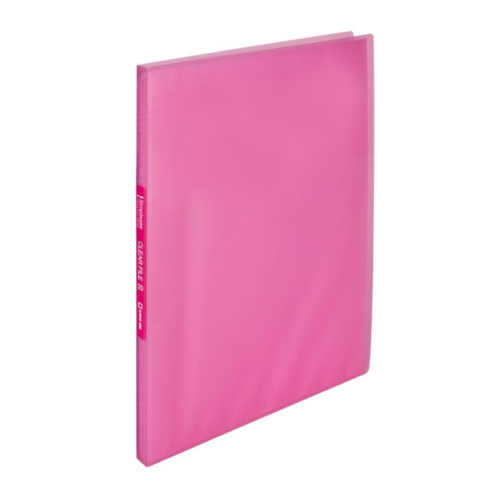 KING JIM SIMPLEASE CLEAR FILE 186 A4 20 POCKETS-PINK