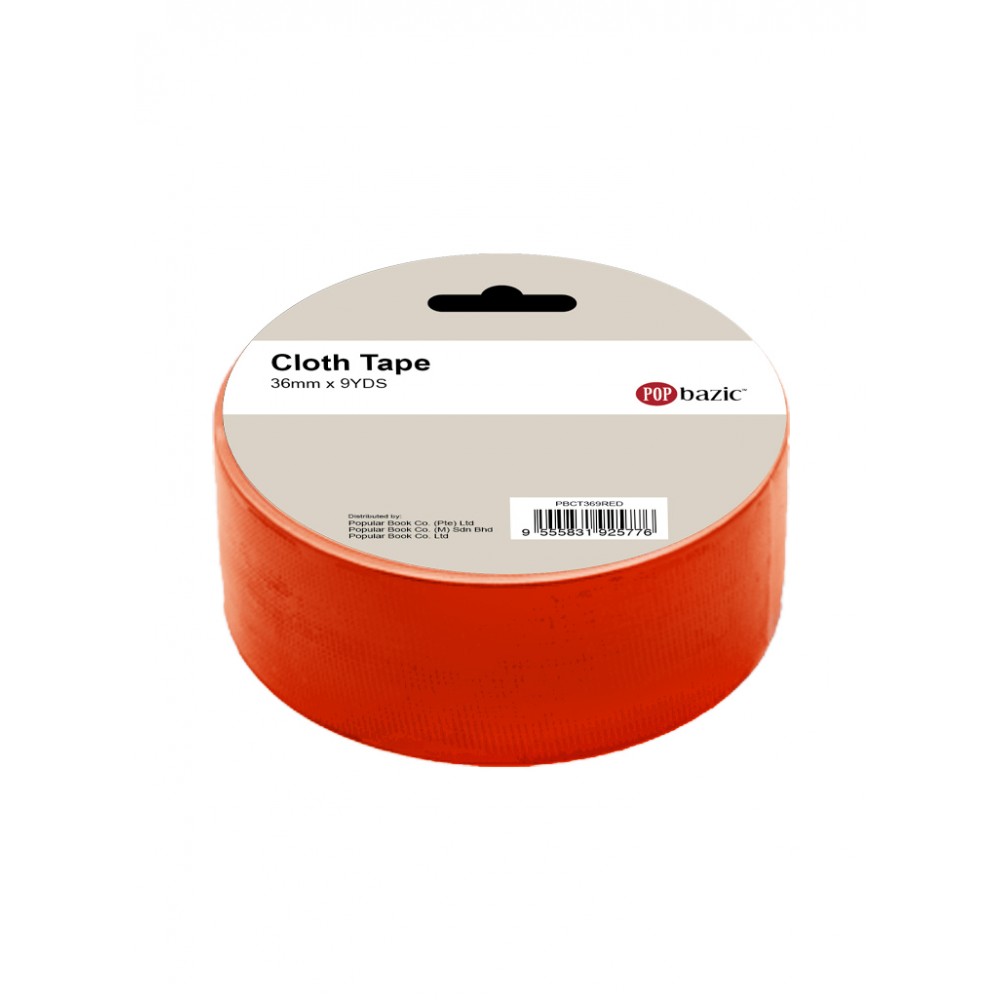 POP BAZIC CLOTH TAPE 36MM * 9 YARDS RED
