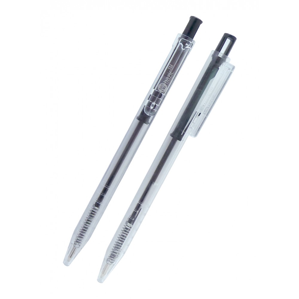 POP BAZIC SIDE CLICK BALL PEN 0.7MM 25 PIECES SET BLACK