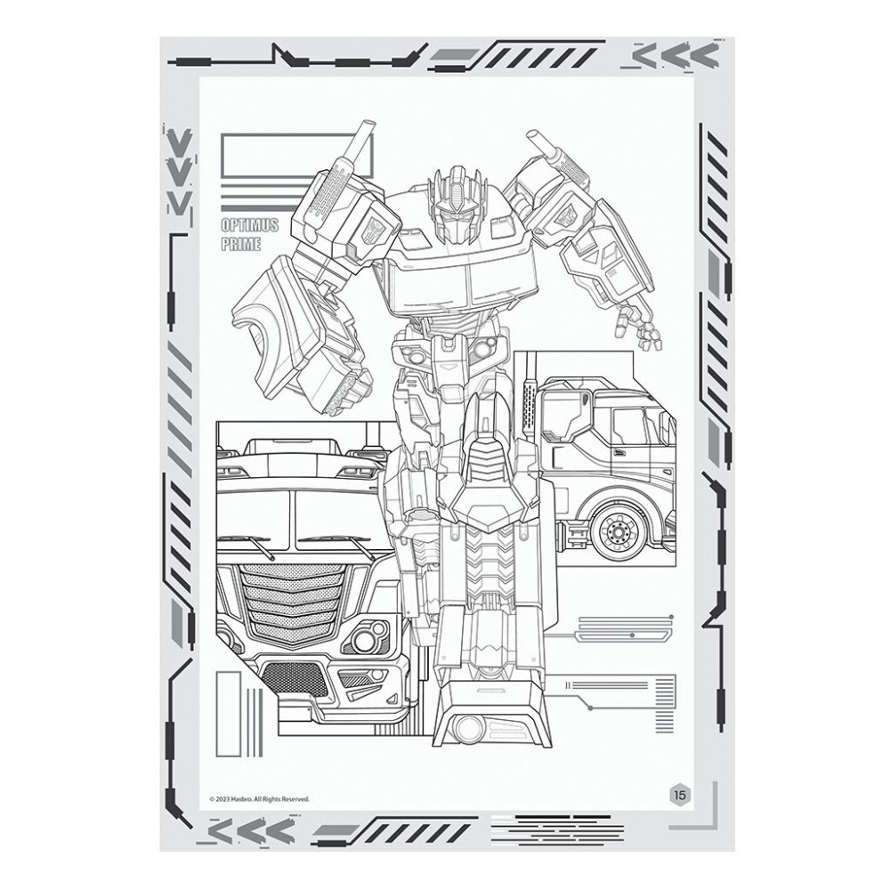 TRANSFORMER COLOURING PAD WITH STICKER&PENCIL