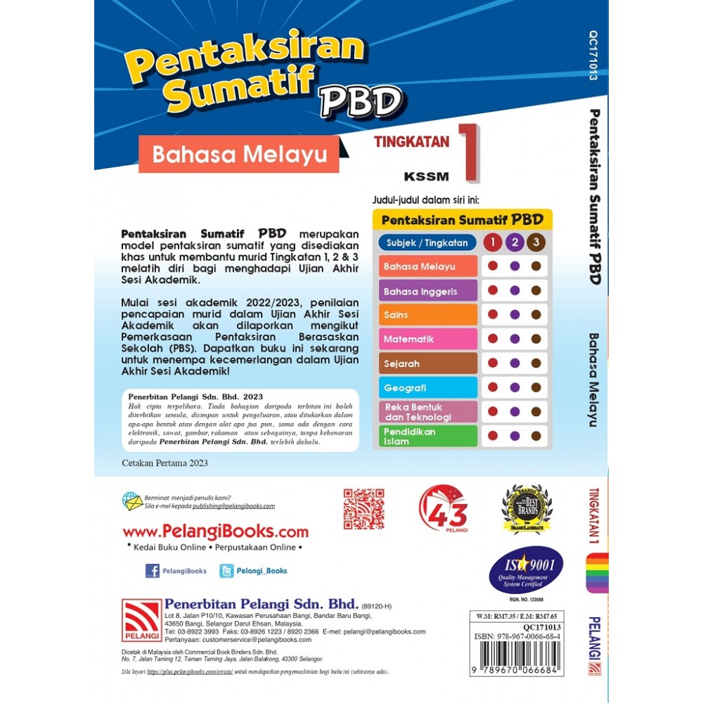 Tingkatan 1 Pentaksiran Sumatif PBD Bahasa Melayu
