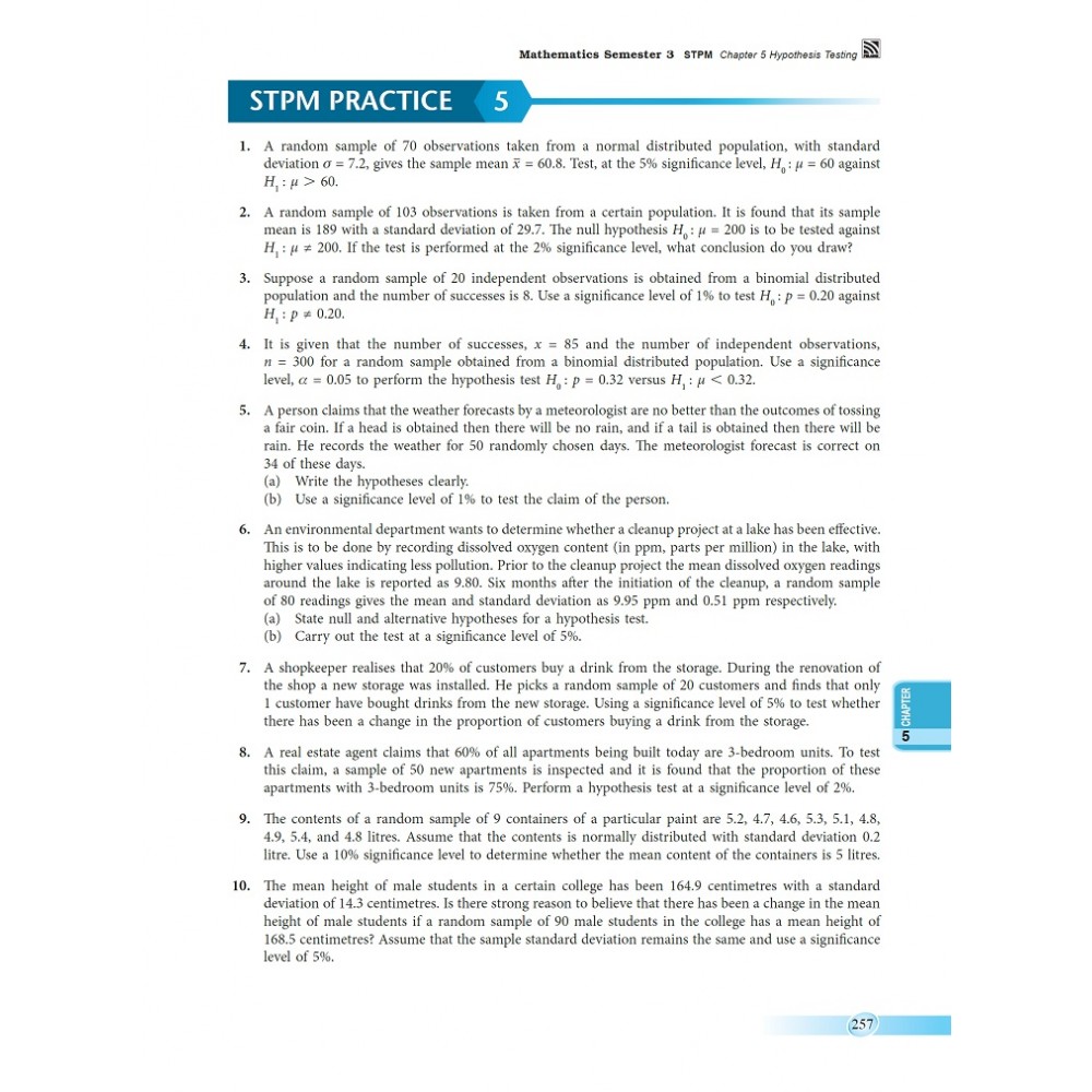 Semester 3 Pre-U STPM Text Mathematics (T)