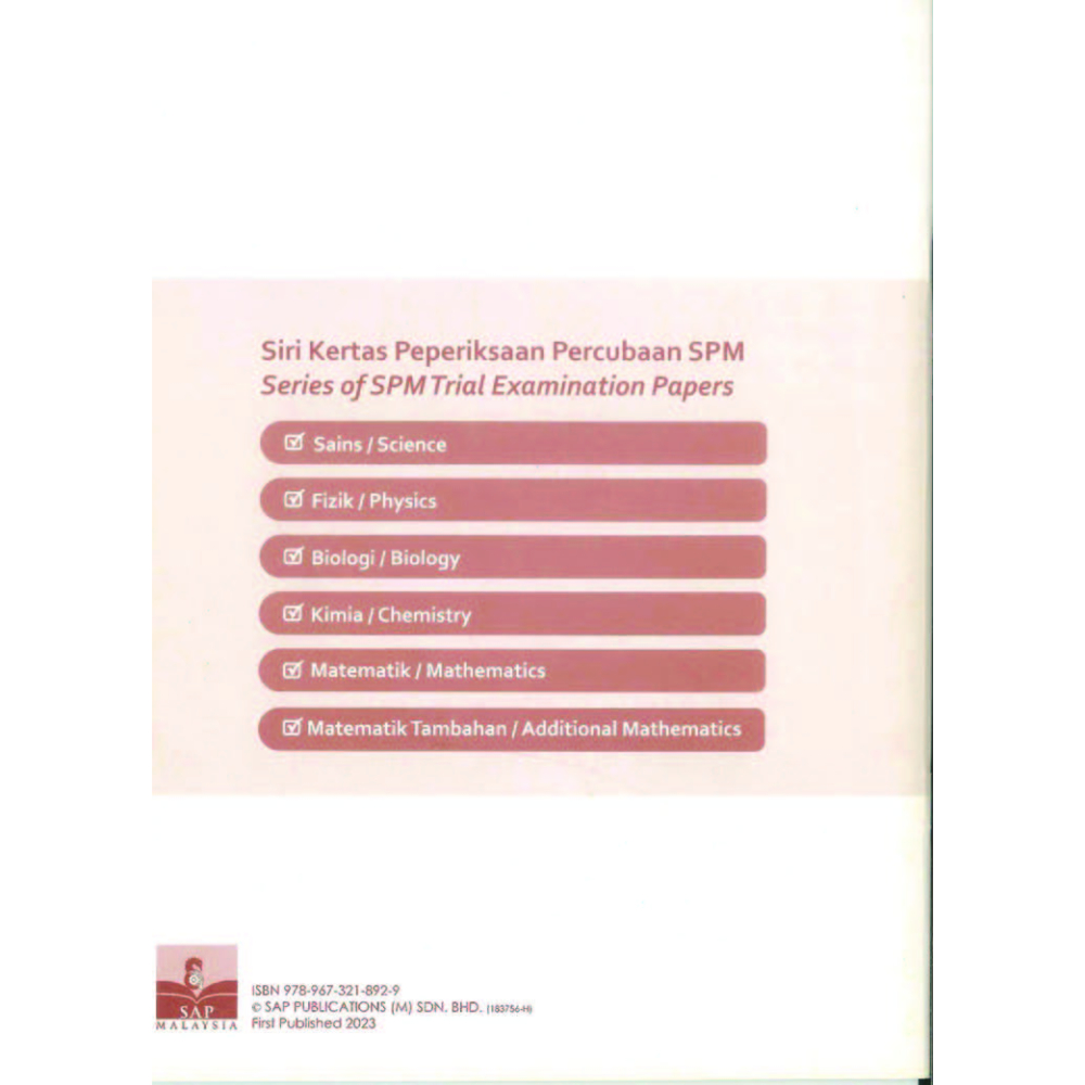 SPM Marking Scheme Add Math Trial Examination Papers