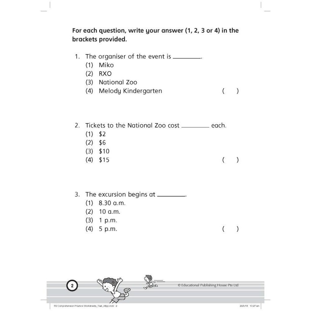 P2 Comprehension Practice Worksheets