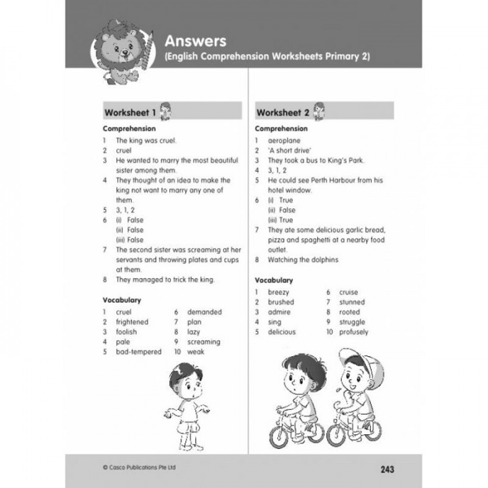 Primary 2 English Comprehension Worksheets