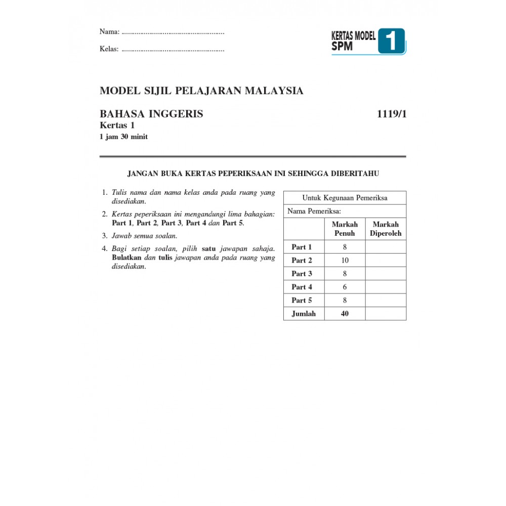 SPM Full Marks Bahasa Inggeris